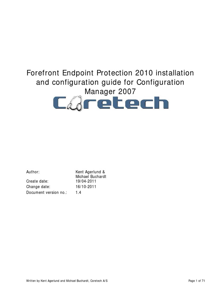 Forefront Endpoint Protection 2010 Installation and Configuration Guide ...