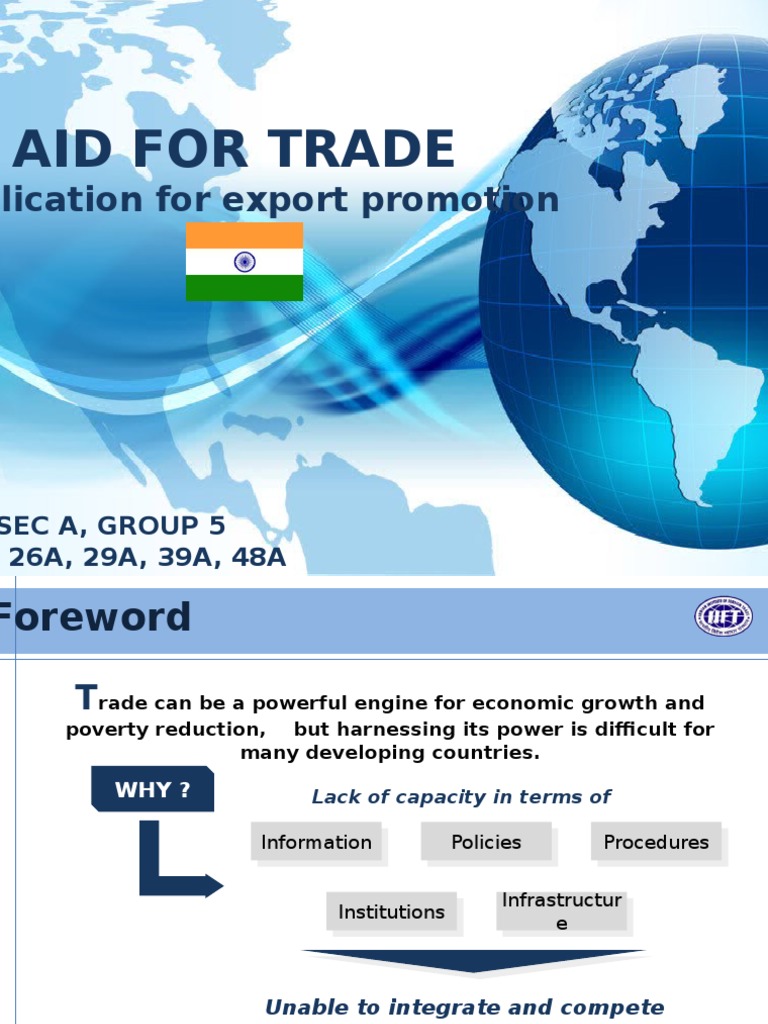 Aid For Trade: Implication For Export Promotion | PDF | Aids | Trade