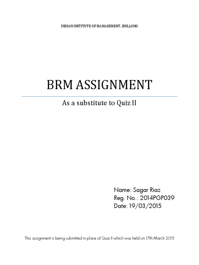 BRM Assignment | PDF | Factor Analysis | Principal Component Analysis