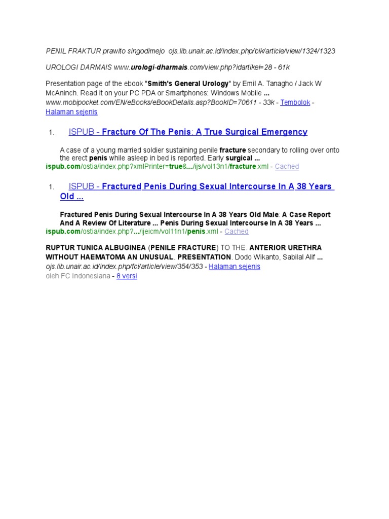 PENIL FRAKTUR Prawito Singodimejo Ojs | PDF | Penis | Reproductive System