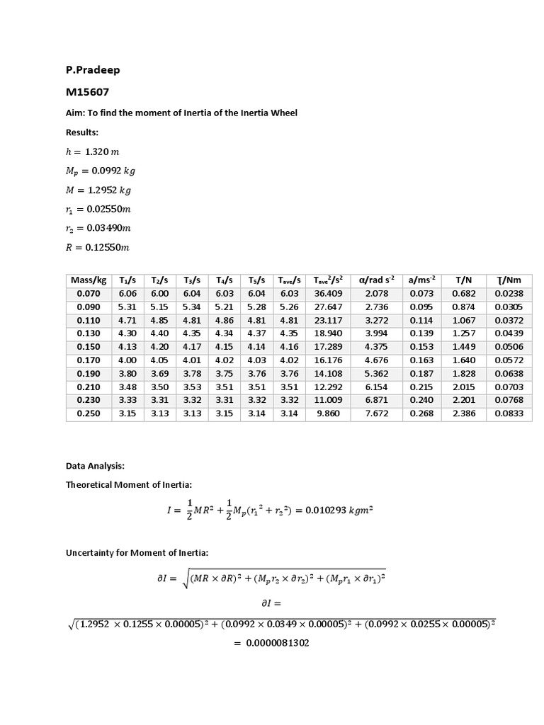 Physics Experiment Analysis | PDF | Teaching Methods & Materials ...