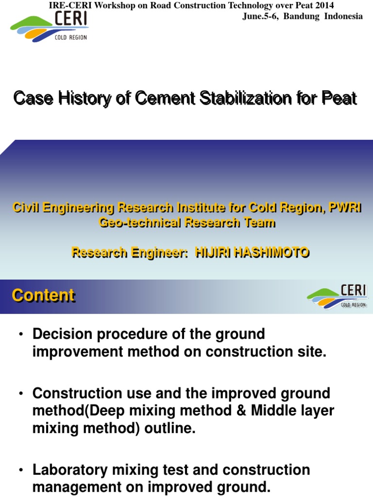 Analysis of Cement Stabilization Methods for Improving Peat Soil Strength and Their Effective ...