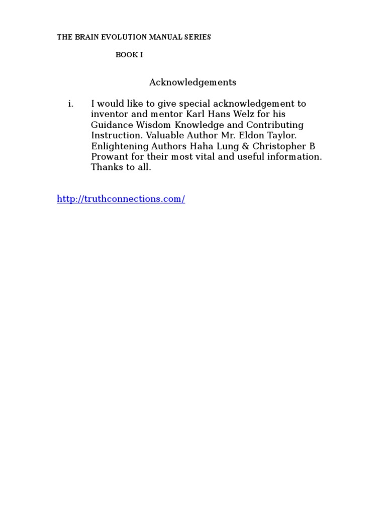 BOOK 1 The Brain Evolution Manual Series | PDF | Mind | Thought