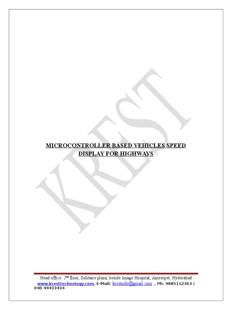 85 Microcontroller Based Vehicles Speed Display For Highways | Download ...