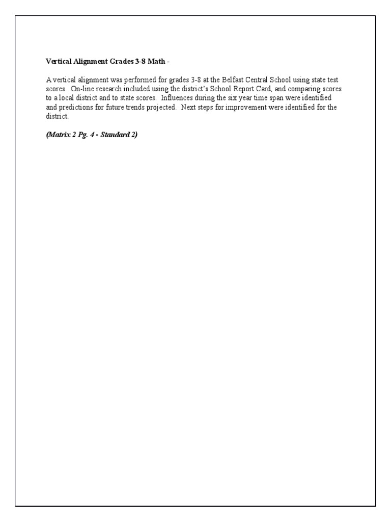 Vertical Alignment Grades 3-8 Math Analysis | PDF