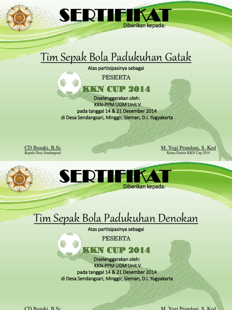 Contoh Sertifikat Sepak Bola Gawe Cv - Riset Contoh Sertifikat Sepak Bola Gawe Cv - Riset