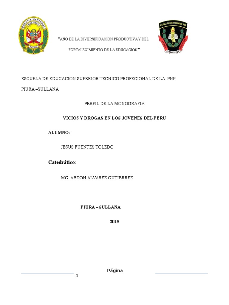 Monografia para Imprimir | PDF | La dependencia de sustancias | Juventud