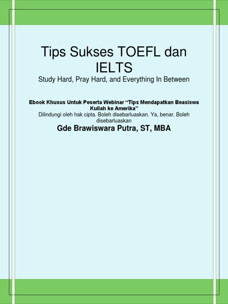 Tips Sukses TOEFL Dan Ielts Rev | PDF
