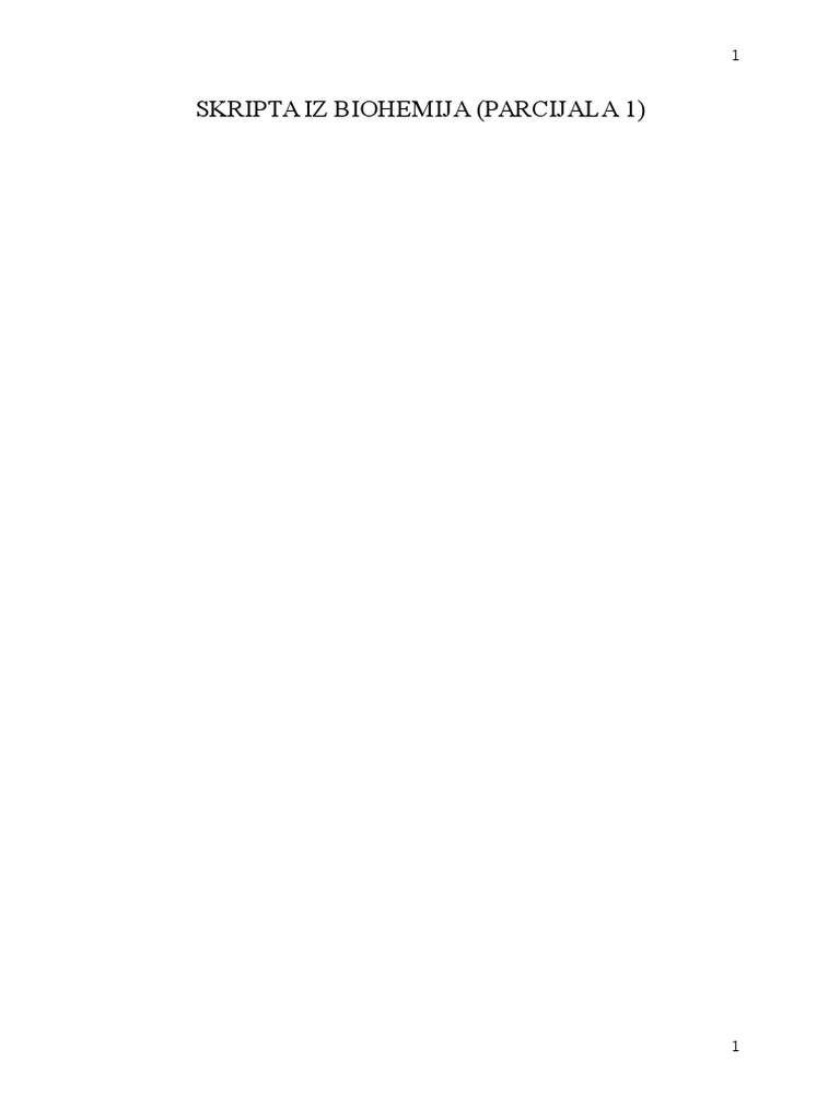 Biohemija Skripta | PDF