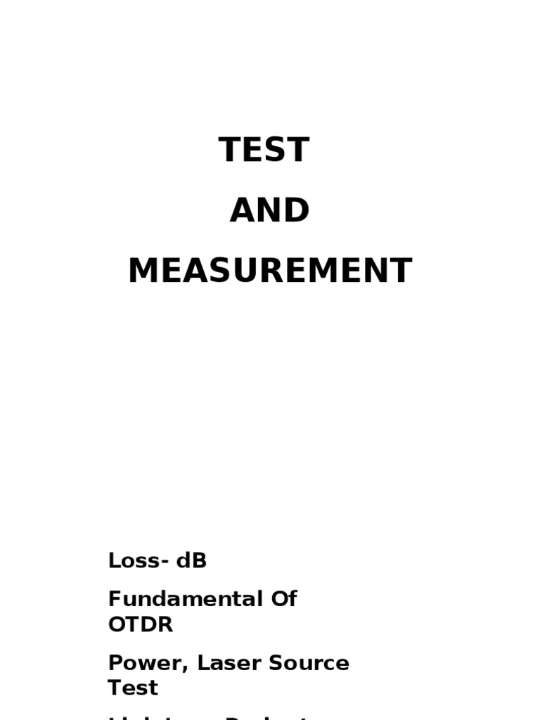 Test and Measurement | PDF