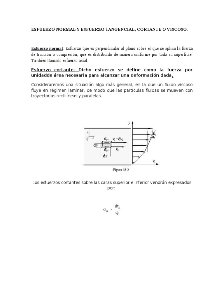 Esfuerzo Normal y Esfuerzo Tangencial | PDF