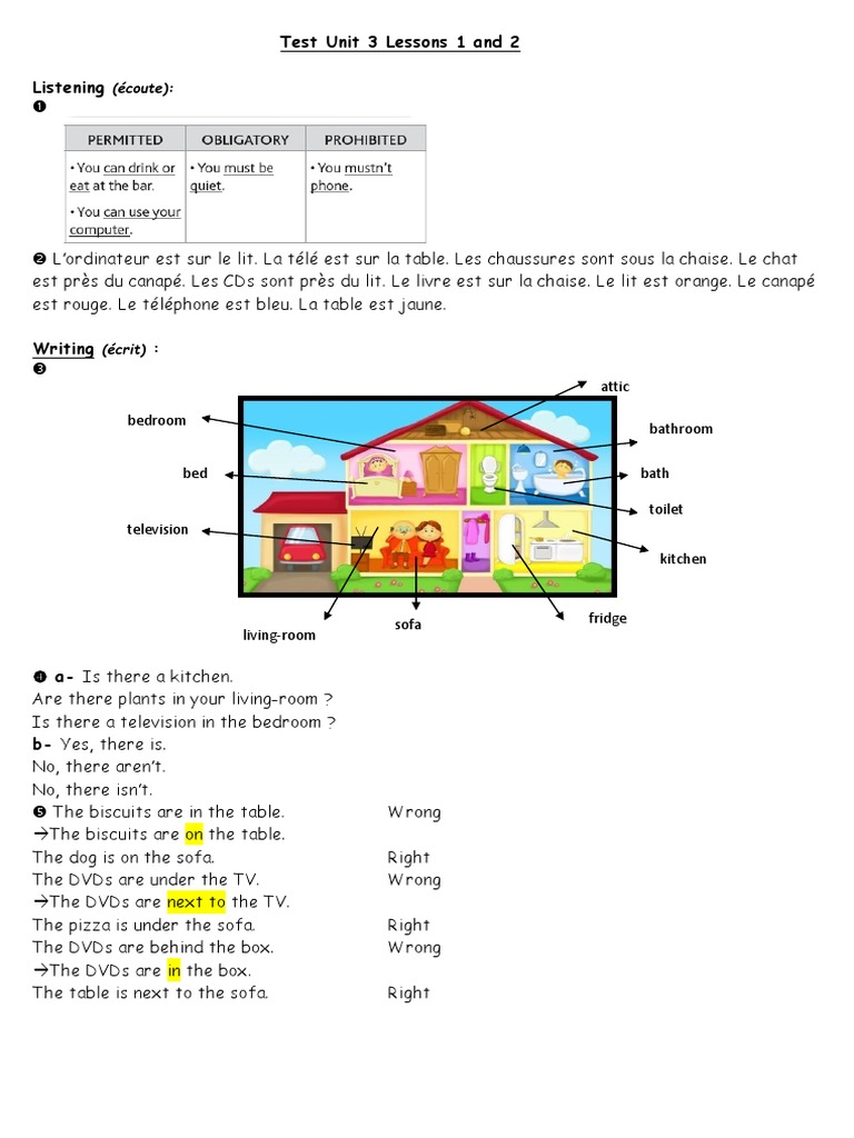 Test Unit 3: Listening & Writing Exercises | PDF