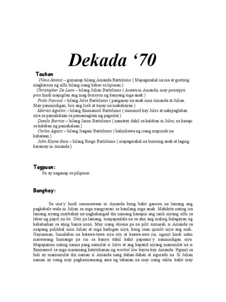 Dekada 70 | PDF