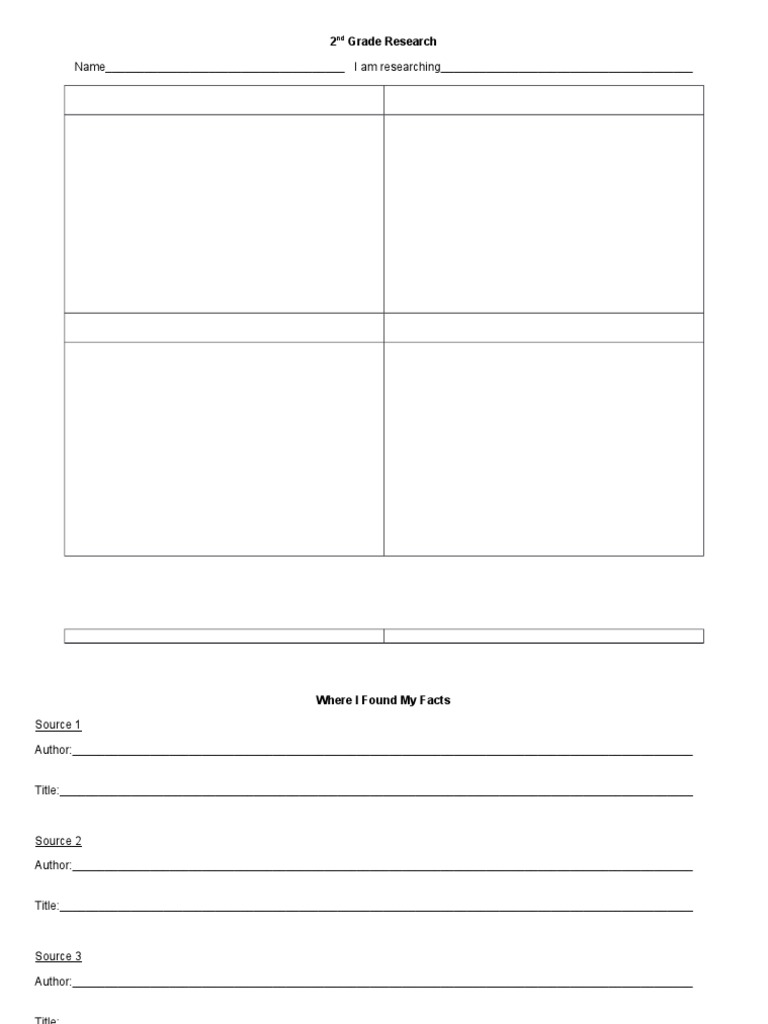 2nd Grade Research Project Template | PDF