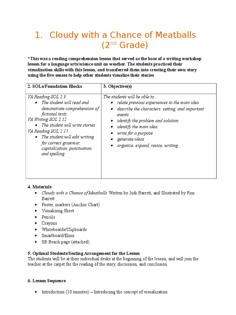 Weebly Cloudy With A Chance of Meatballs | PDF | Reading Comprehension ...