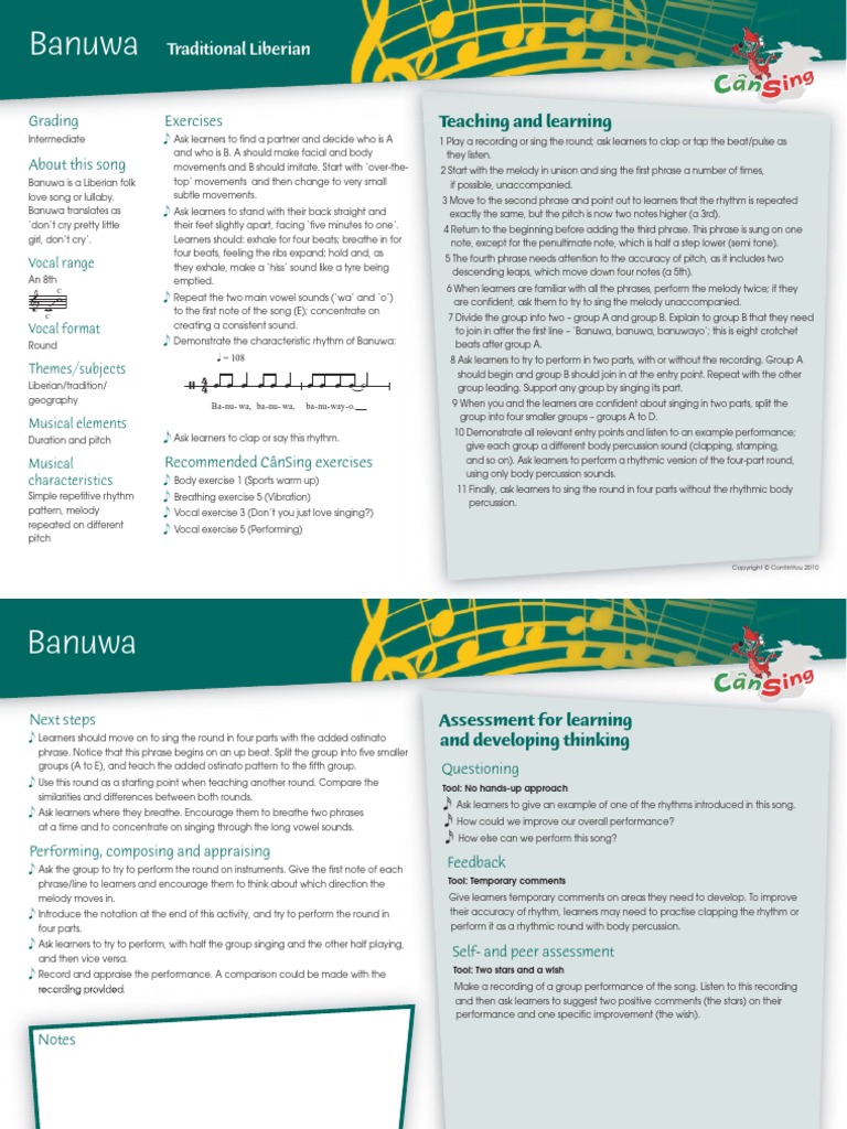 Banuwa Trabalhar PDF | PDF | Rhythm | Singing