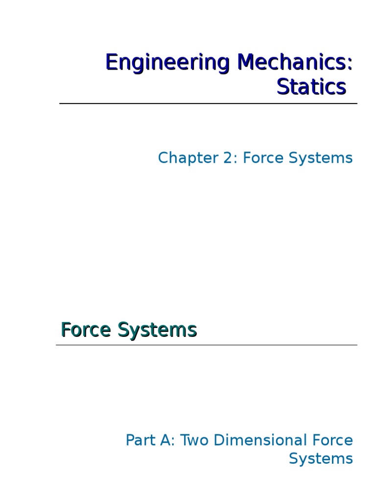Chap2 Force Systems | PDF | Euclidean Vector | Force