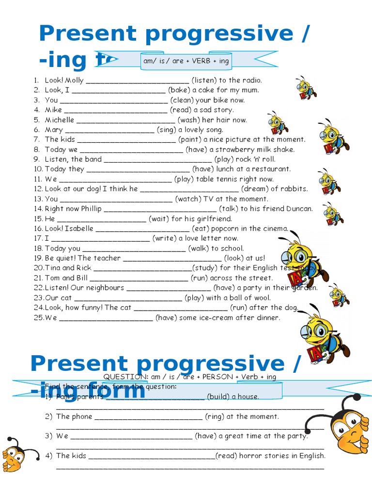 Present Progressive / - Ing Form | PDF