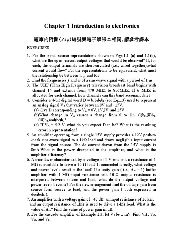 Understanding Electronics Through Practice Exercises and Examples | PDF ...