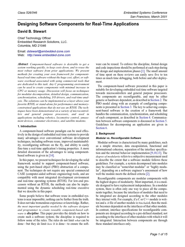 Designing Software Components For Rtos | PDF | Component Based Software ...