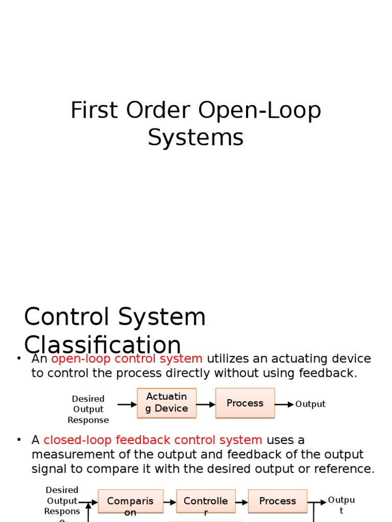 First Order Open-Loop Systems | PDF | Control Theory | Control System