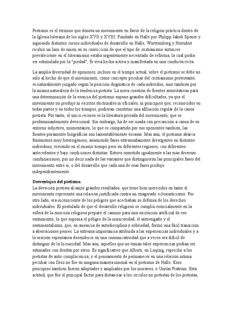 Pietismo | PDF | Divinidad (disciplina académica) | Iglesia Católica