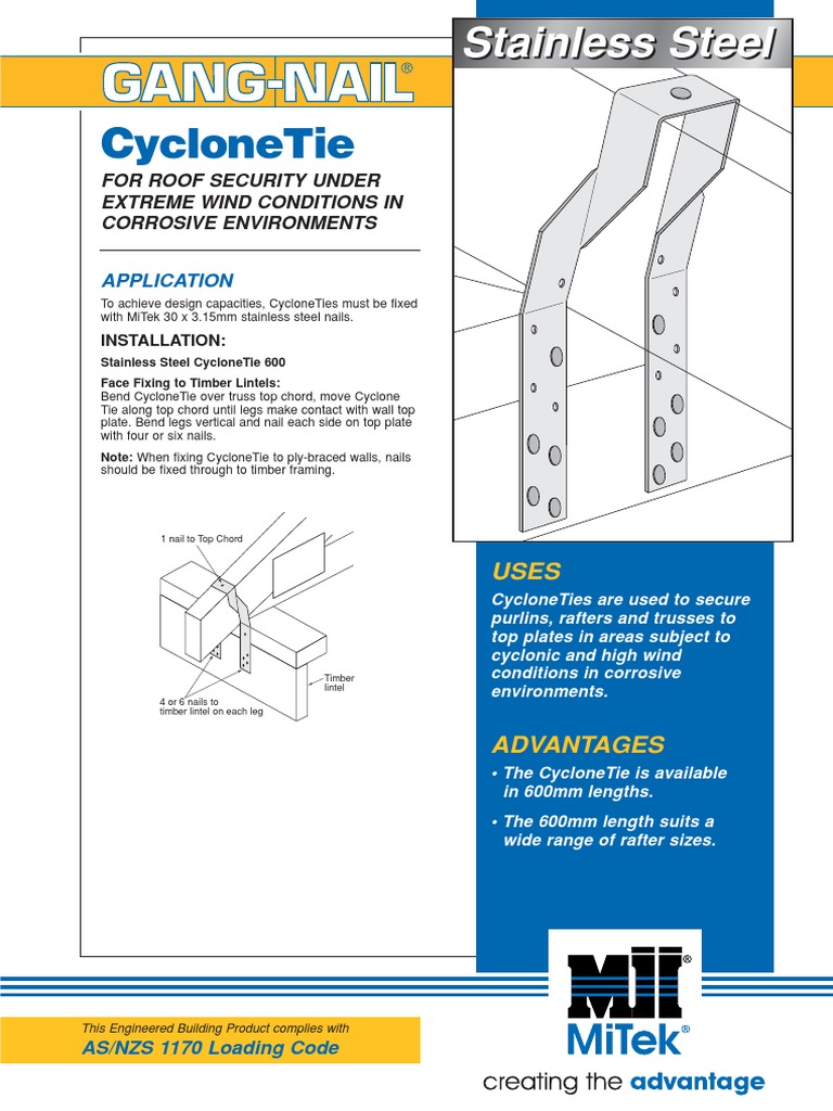 Cyclone Ties S | PDF