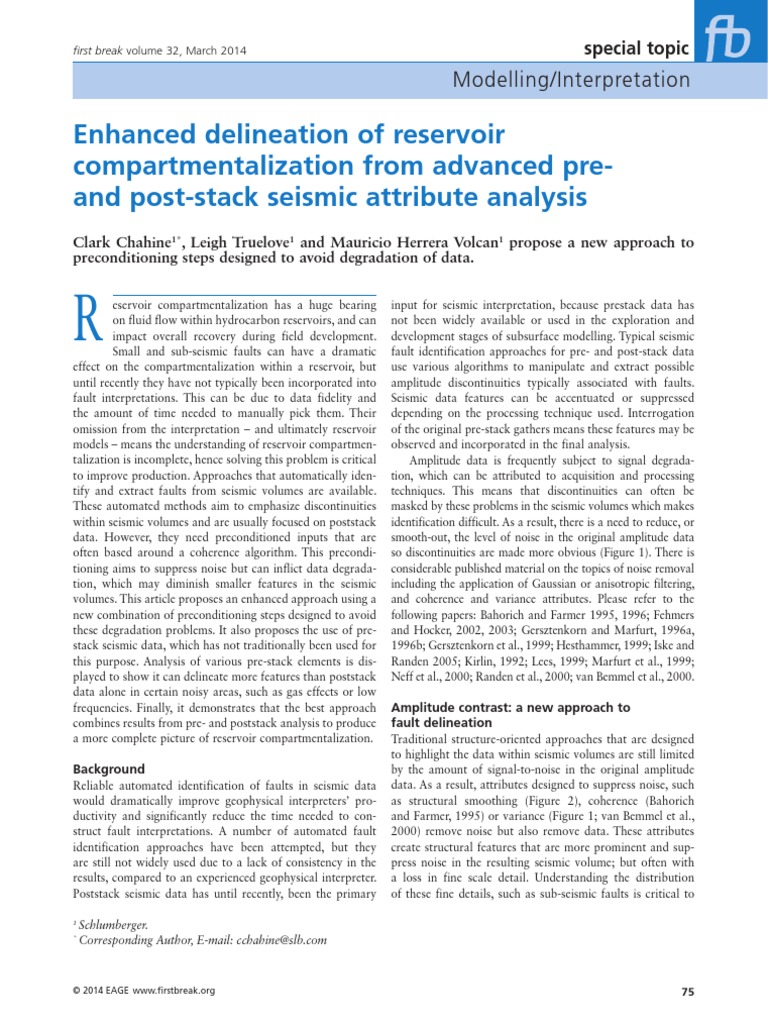 Enhanced Delineation of Reservoir Compartmentalization From Advanced Pre and Post Stack Seismic ...
