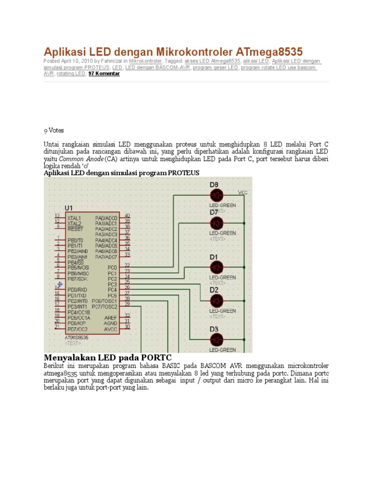 だいごまどかAplikasi LED Dengan Mikrokontroler | PDF | Komputer | Teknologi & Rekayasa
