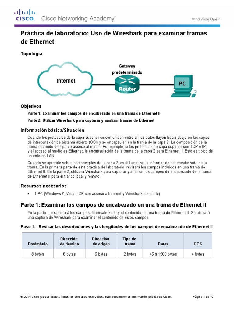 5.1.4.3 Lab - Using Wireshark To Examine Ethernet Frames | PDF | Controlador de interfaz de red ...