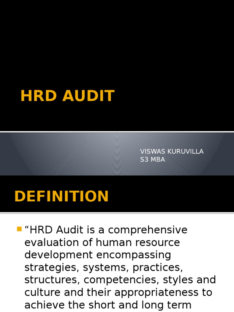 HRD Audit: Viswas Kuruvilla S3 Mba | PDF | Competence (Human Resources ...