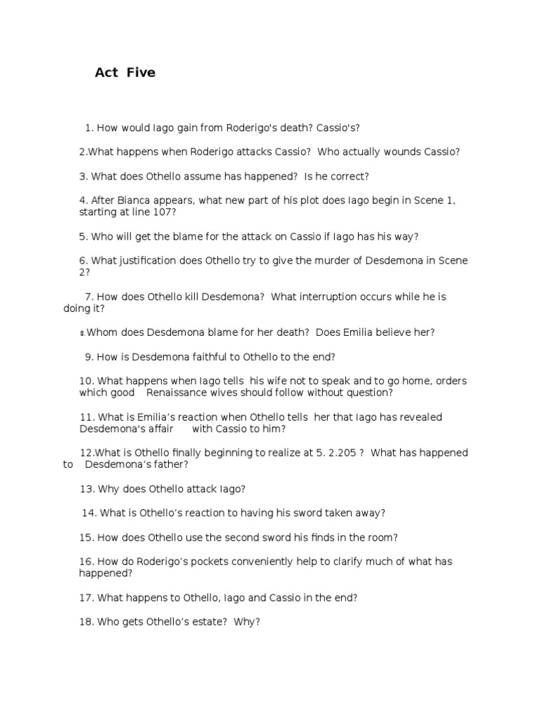 Act 5 Study Guide | PDF
