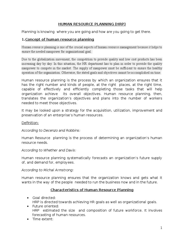 Human Resource Planning Essentials | PDF | Employee Retention | Human ...
