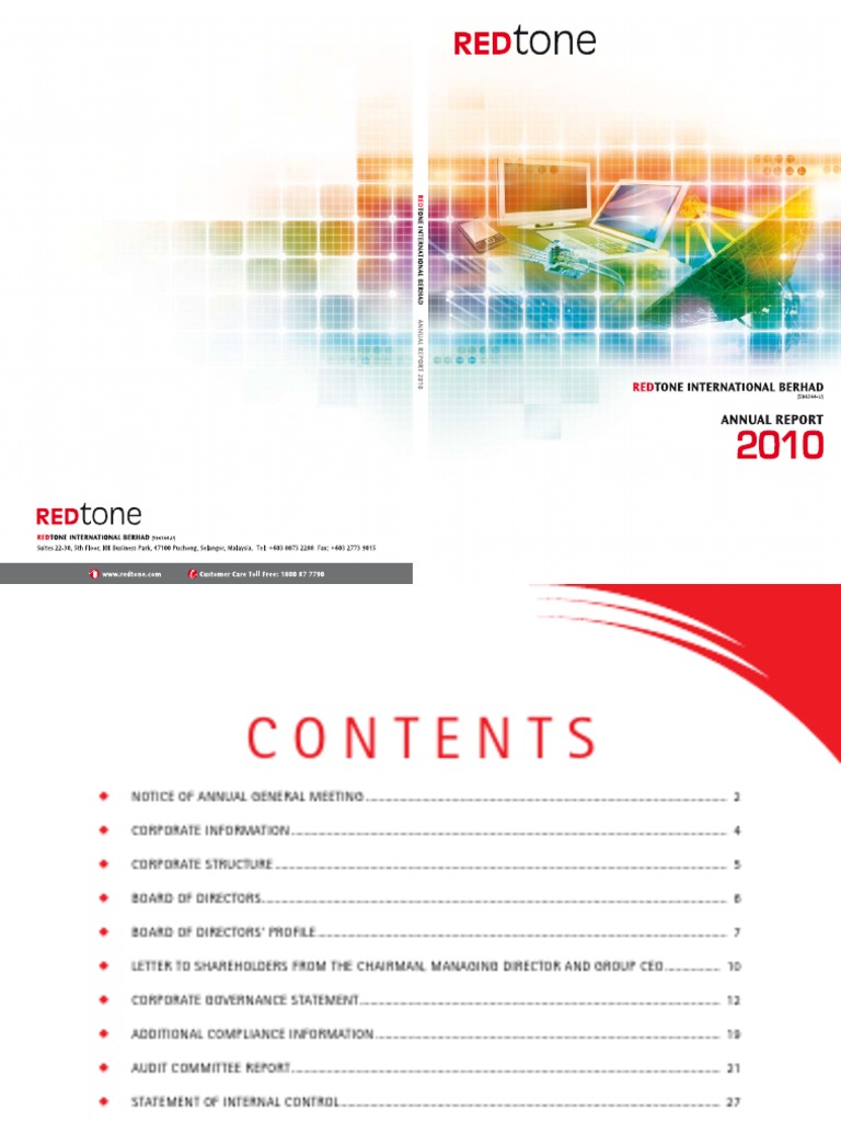 REDTONE-AnnualReport2010 (2MB) | PDF | Audit Committee | Financial ...