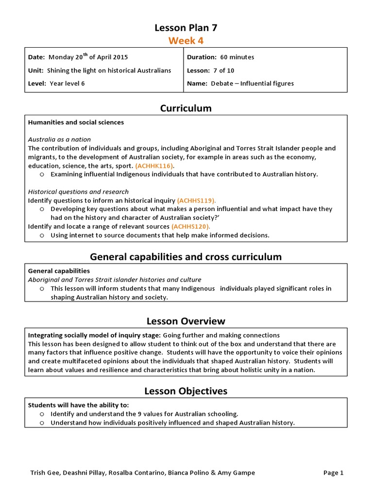 Lesson Plan 7 | PDF | Indigenous Australians | Australia