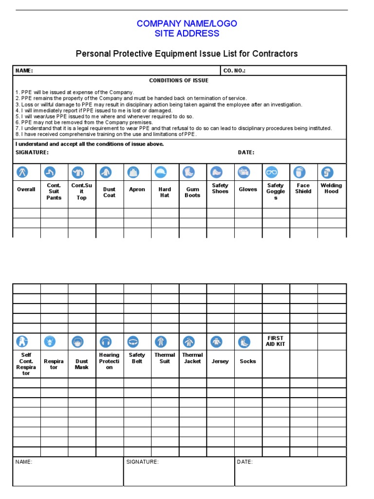 Ppe Issue List For Contractors | PDF | Computers