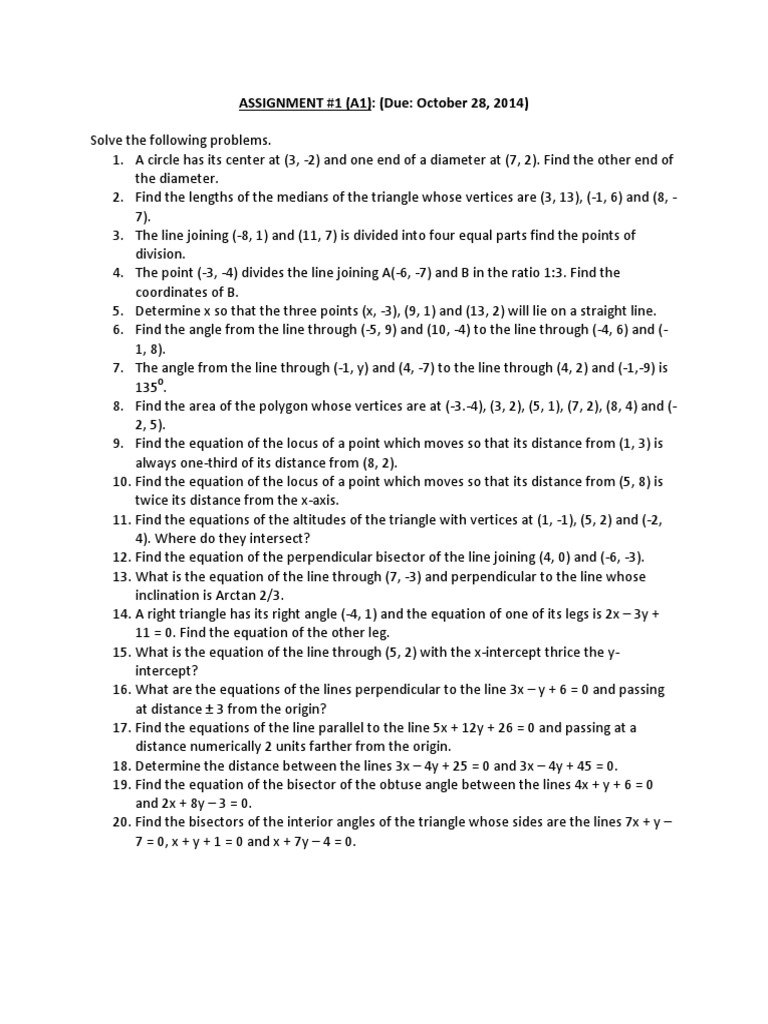 Assignment #1 Math 21-1 | PDF | Euclid | Elementary Mathematics