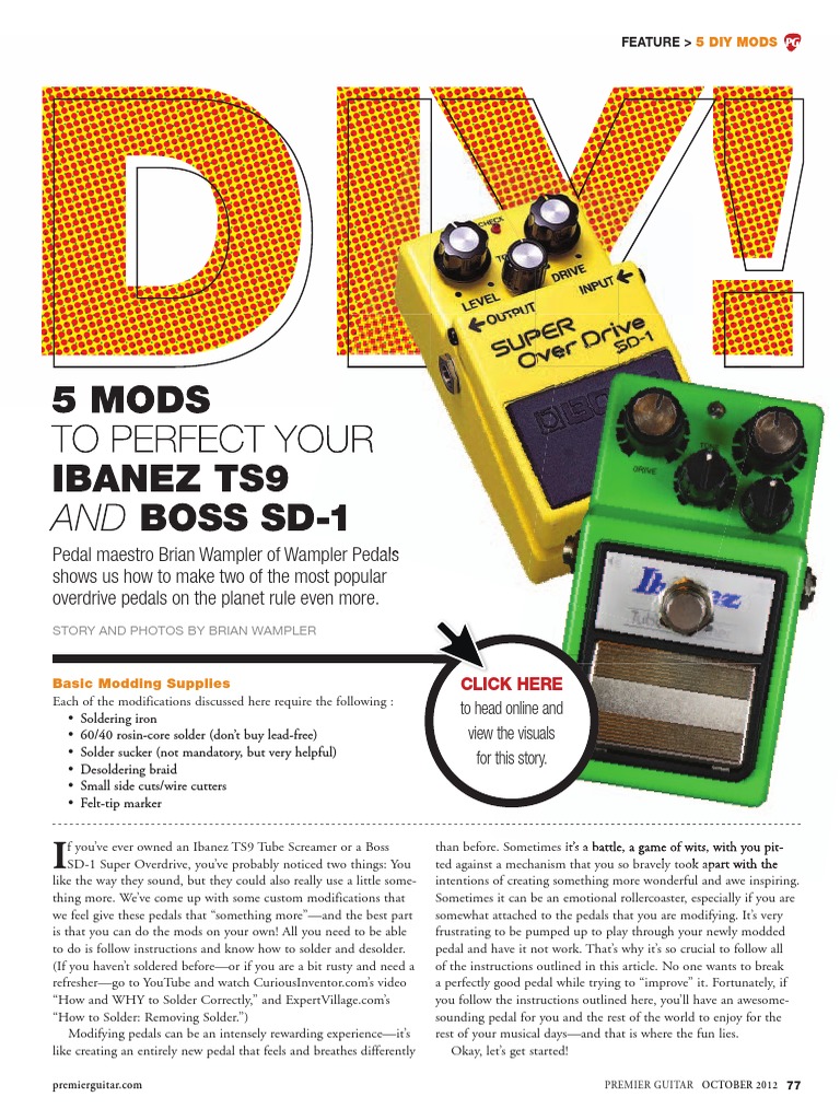 How To Mod TS9 Tubescreamer Pedal | PDF | Printed Circuit Board ...