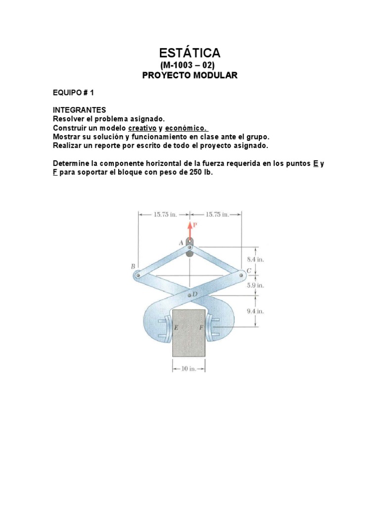 Proyecto Final de Estática | PDF | Física | Mecánica
