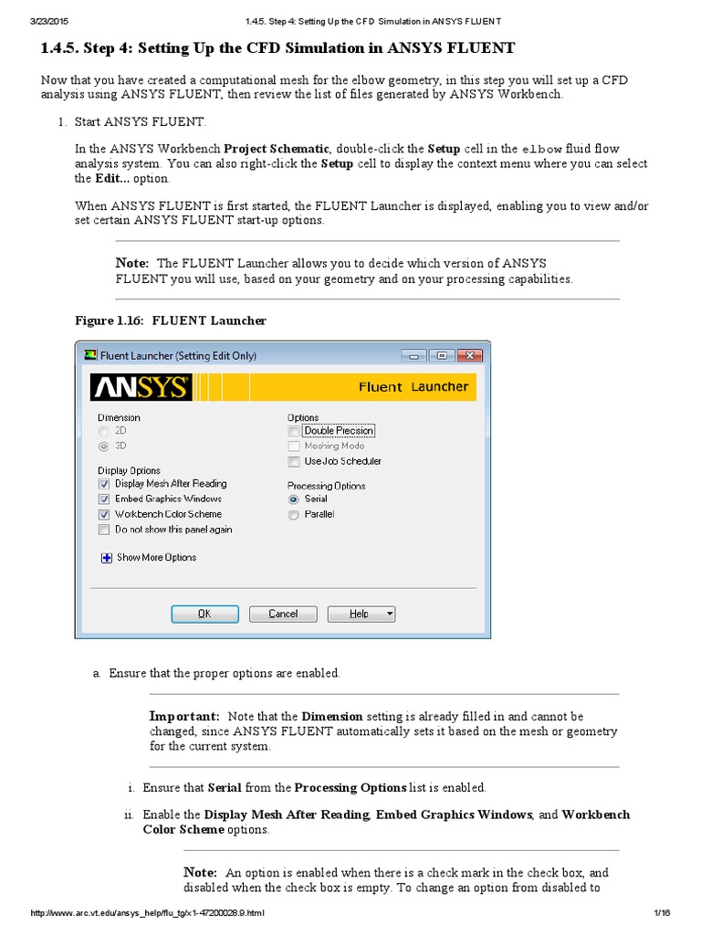 1.4.5. Step 4: Setting Up The CFD Simulation in ANSYS FLUENT | PDF ...