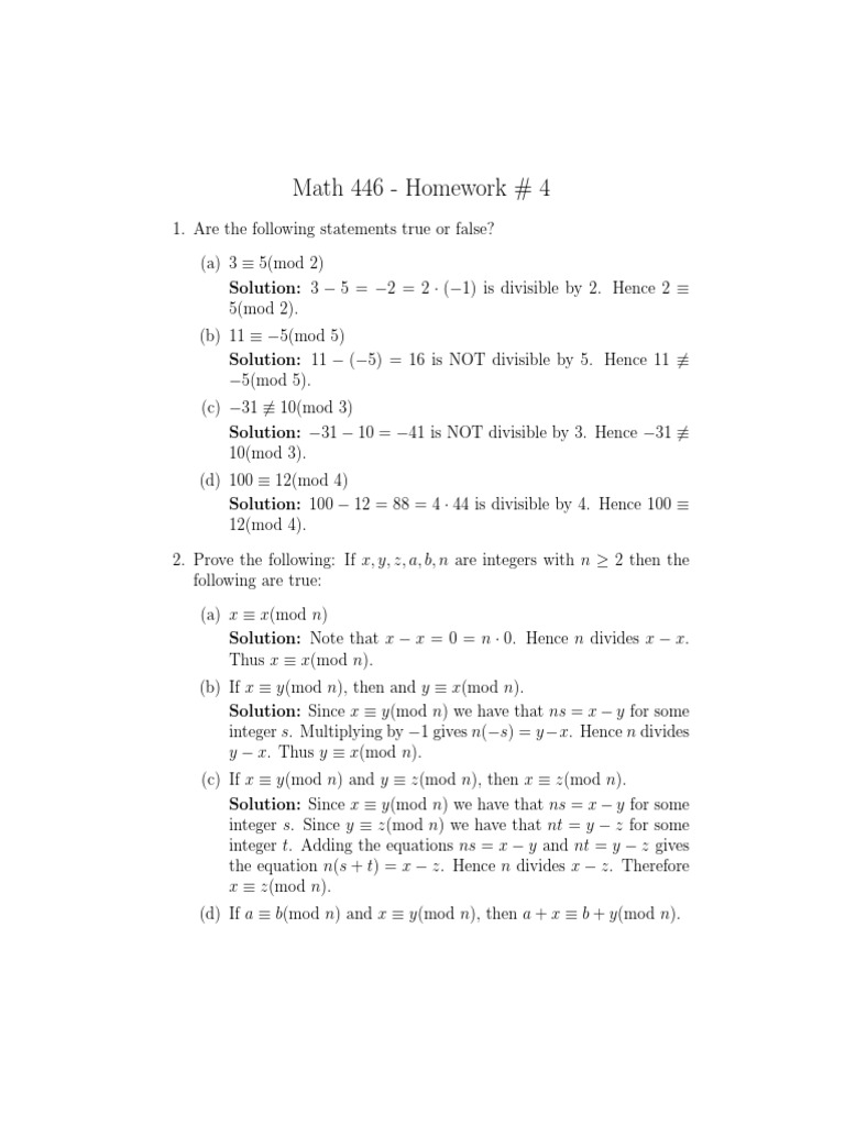 All Solutions For Math 456 | PDF | Mathematical Concepts | Ring Theory