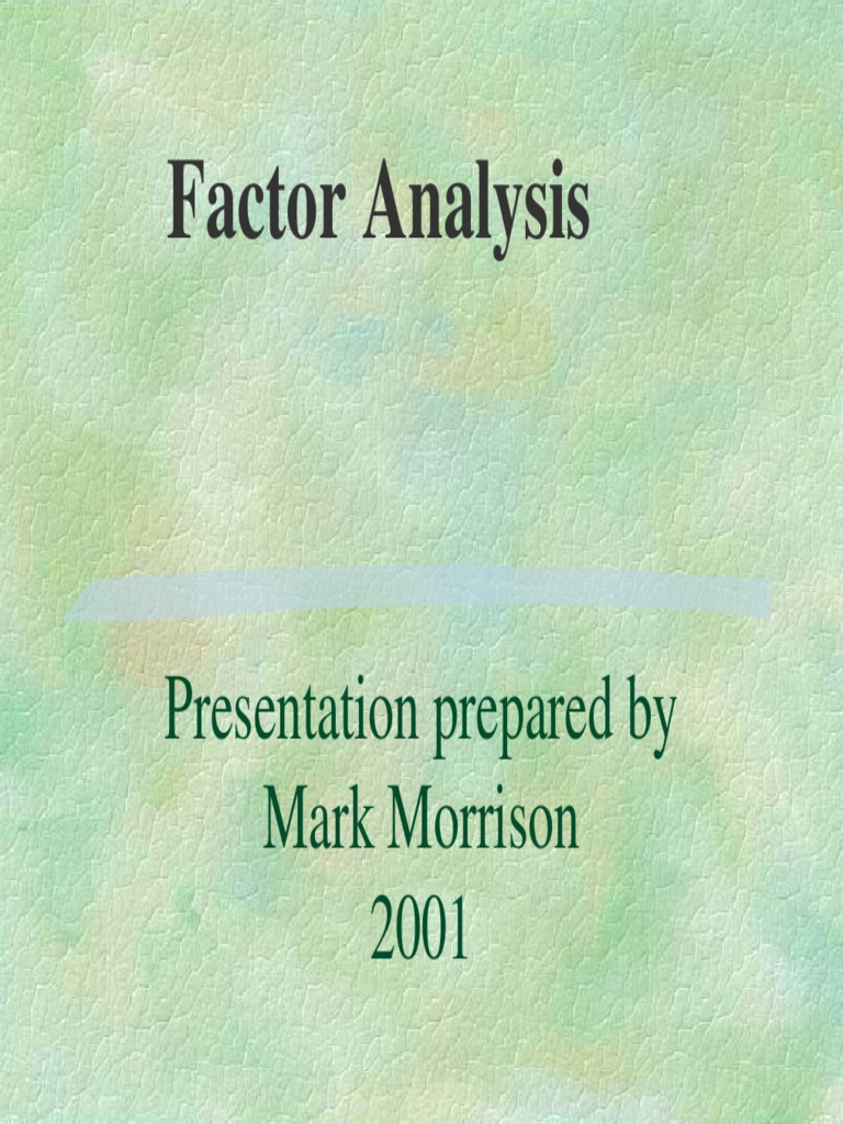 Factor Analysis | PDF | Factor Analysis | Correlation And Dependence