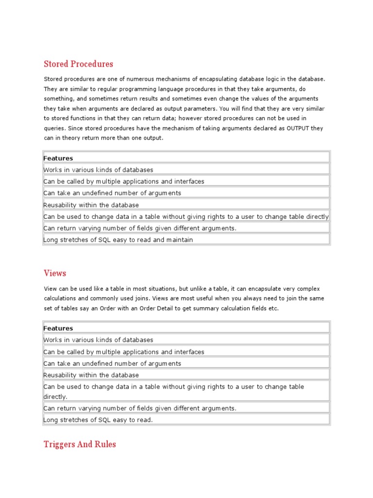 Stored Procedures Pdf Parameter Computer Programming Databases 