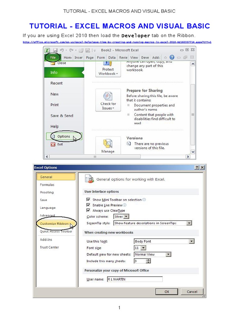 Tutorial - Excel Macros and Visual Basic (4feb2015) | PDF | Microsoft ...