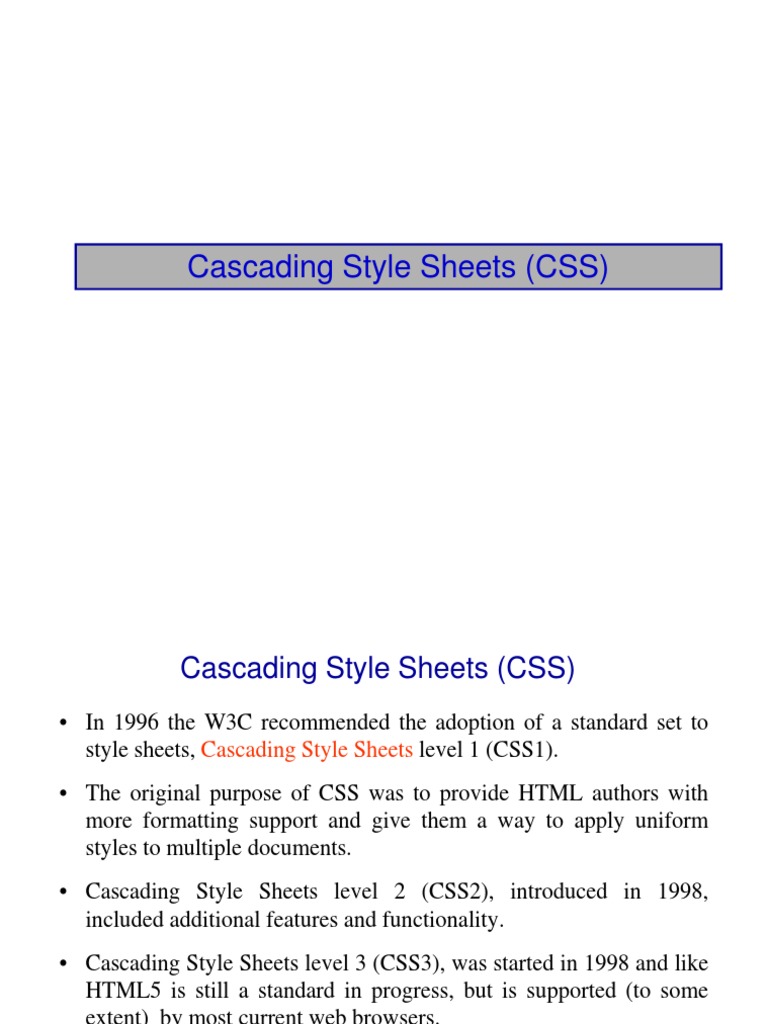 Cascading Style Sheet | PDF | Cascading Style Sheets | Html Element