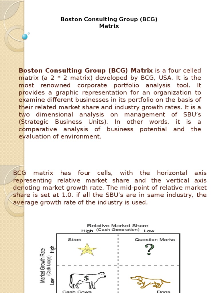 Boston Consulting Group (BCG) Matrix | PDF | Market (Economics ...