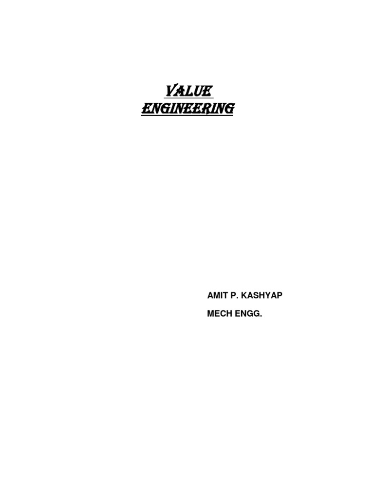 Value Engg | PDF | Design | Evaluation
