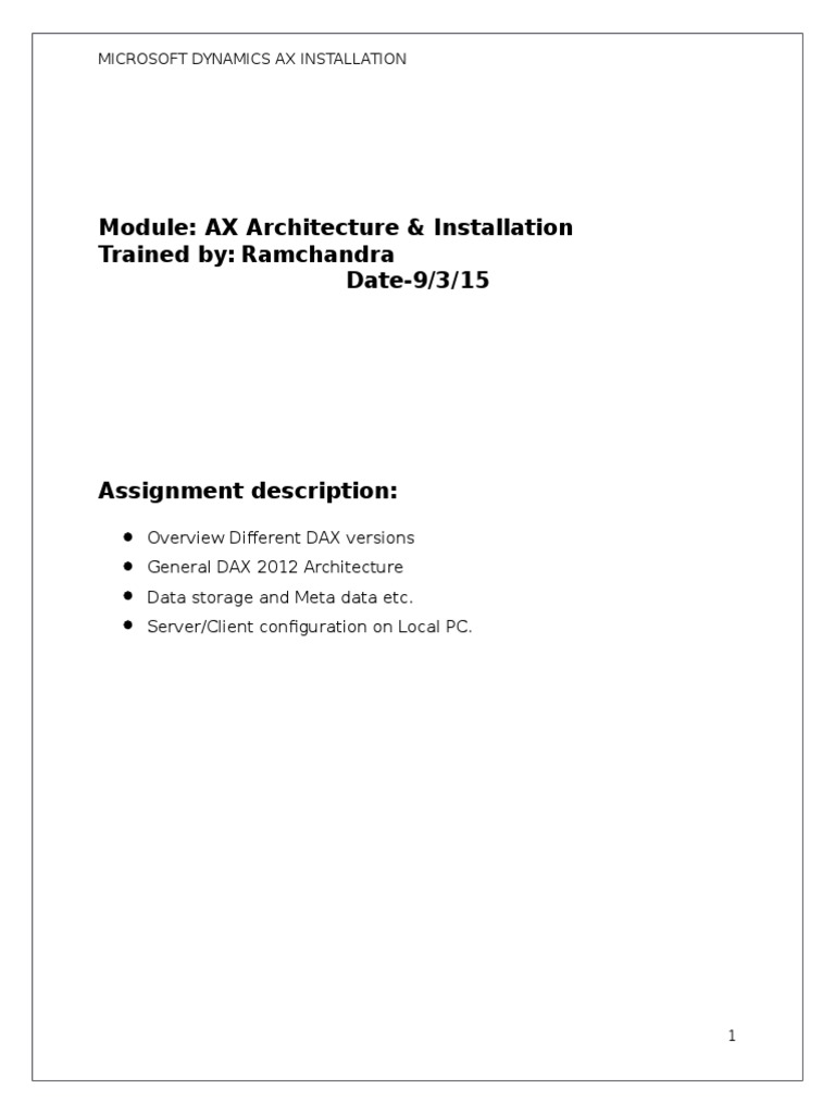 Microsoft Dynamics Ax Installation | PDF | Microsoft | Remote Desktop ...