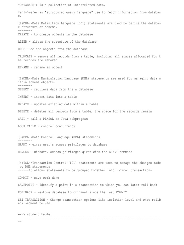 SQL | PDF | Pl/Sql | Databases
