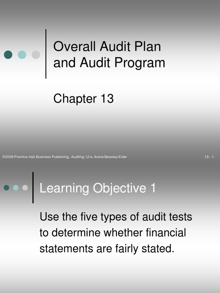 Overall Audit Plan and Program - Arens-Beasley-Elder | PDF | Financial Audit | Internal Control